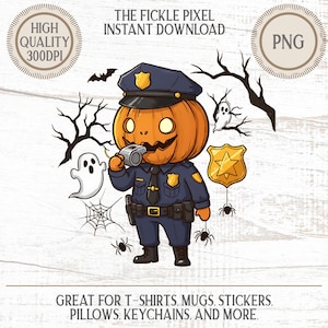 Spooky Police Officer Halloween PNG, Ghost Spider Cop Clipart, Law ...