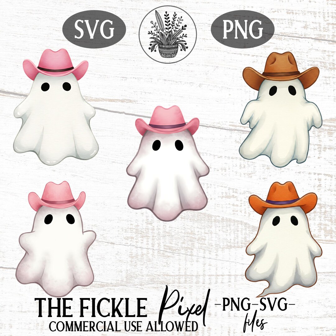 Adorable Western Ghost Clipart Set | Watercolor Cowboy and Cowgirl ...