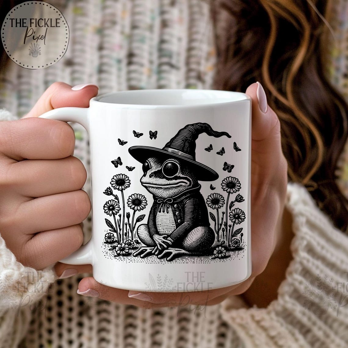 Frog Wizard Flowers Butterflies, Witch & Hat, PNG, Witchy Style ...