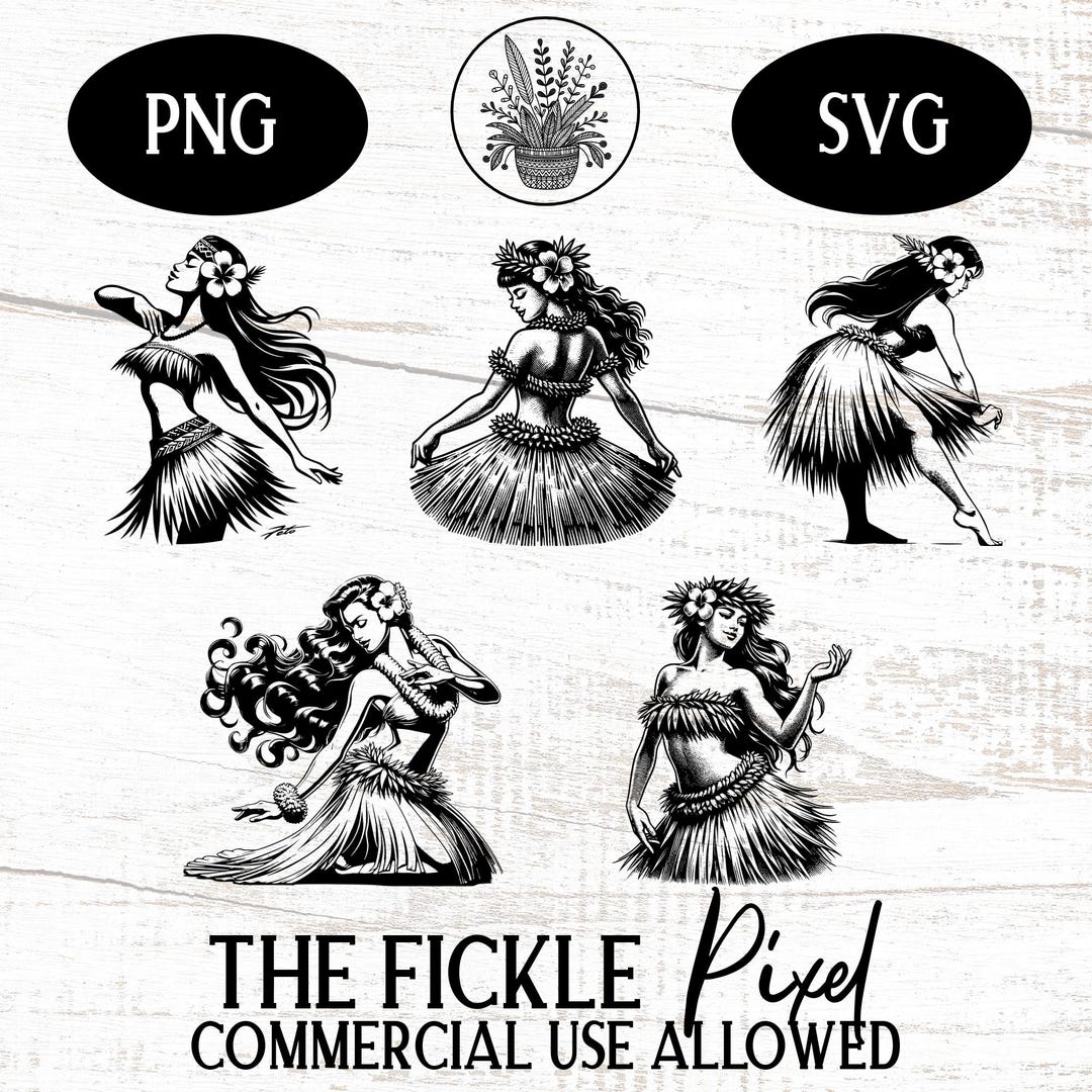 Hula Dancer PNG SVG Graphic Bundle, Luau Ritual Clipart (commercial Use ...