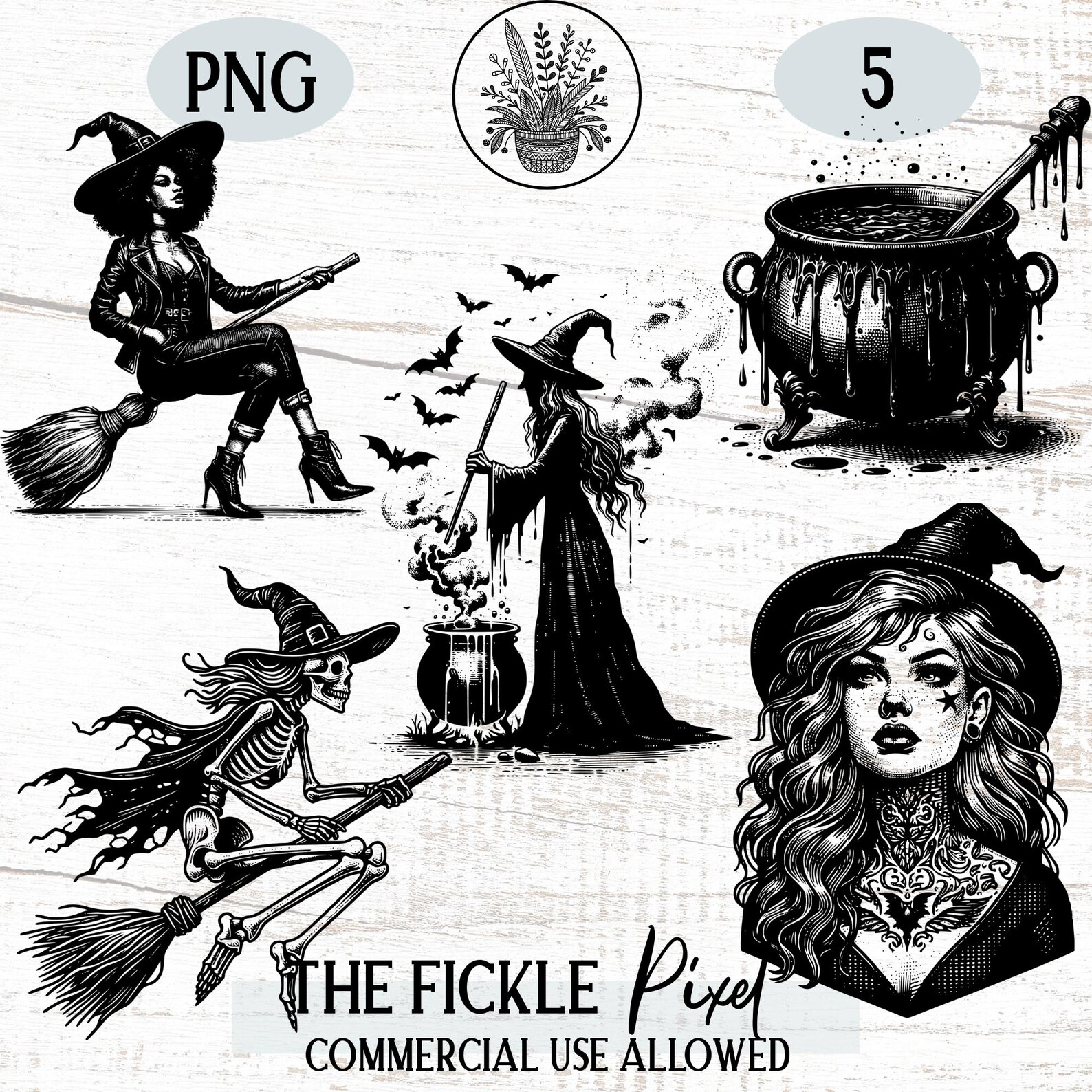 Witchy Woman PNG Graphic Bundle, Witchcraft, Magic, Celestial, Moon ...