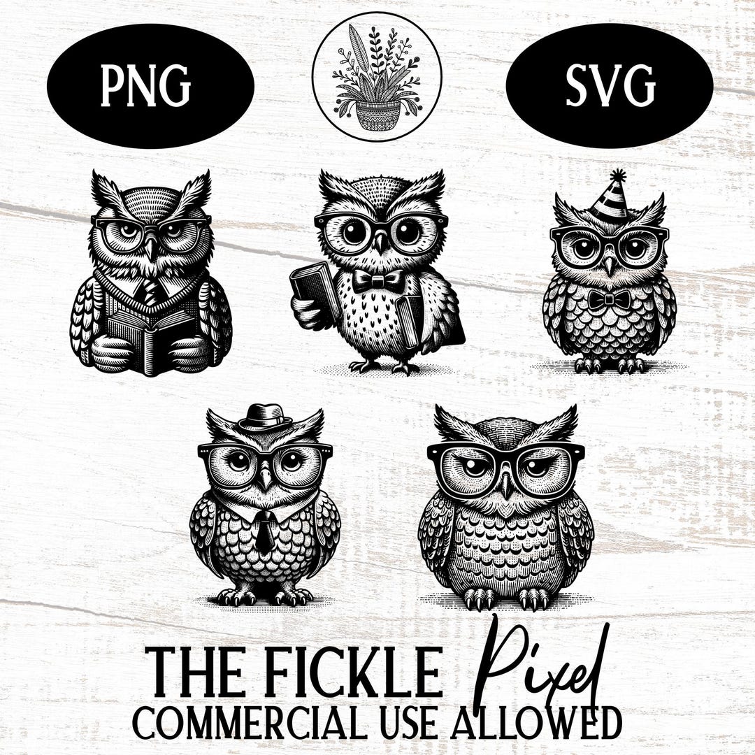 Owl SVG PNG Graphics Bundle, Owl With Glasses Bowtie Svg, Cute Owl Face ...