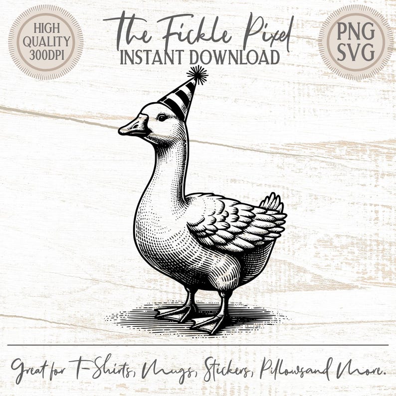 Party Goose SVG PNG Vintage Birthday Clipart Funny Farm Animal ...