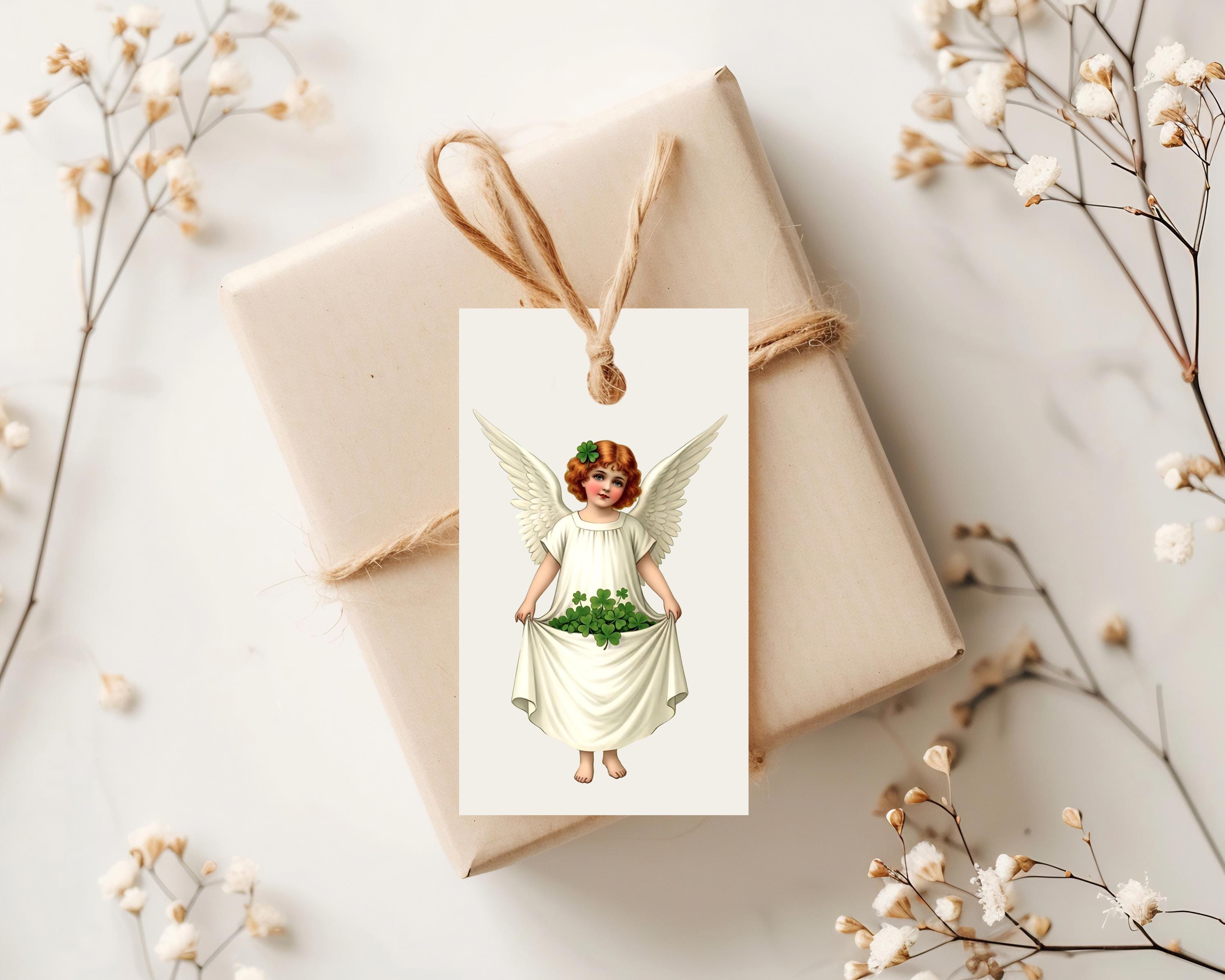 Vintage Shamrock Angel PNG, Irish St Patricks Day Clipart, Retro Lucky ...