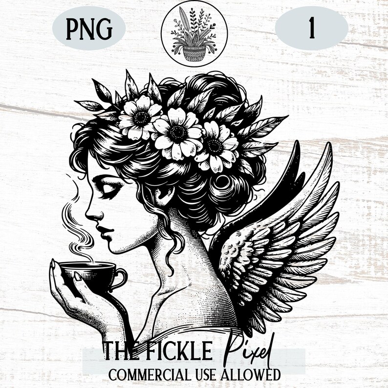 Beautiful Fairy Drinking Tea Png, Elegant Winged Fairy Vintage ...