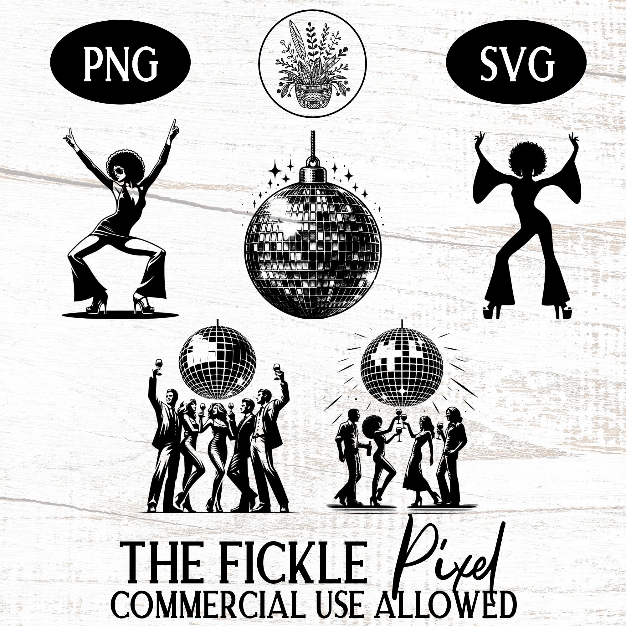 Disco Dancing Party SVG PNG Graphics Bundle, 1970's Disco, Disco Dancer ...