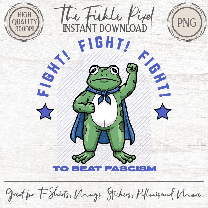 Portland Frog Fight, Fight, Fight PNG, Protest Art Frog Fist in Air ...