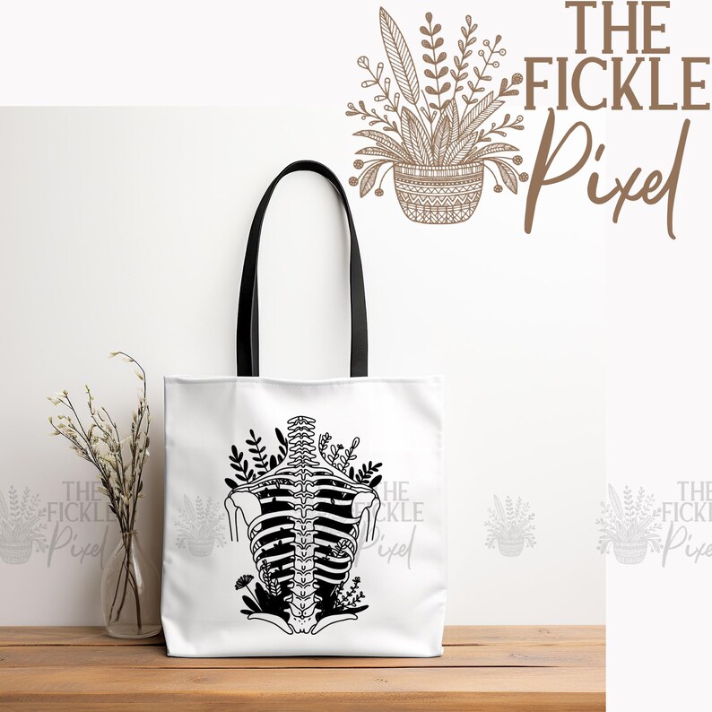 Floral Anatomy, Backbone SVG PNG, Skeleton, Spine With Flowers ...