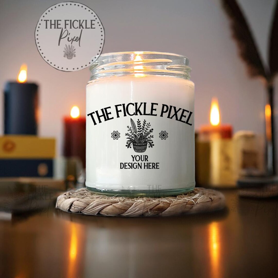 Candle Mockup Lumient, Wizard School Candles Mockup, Blank Candle Mock ...