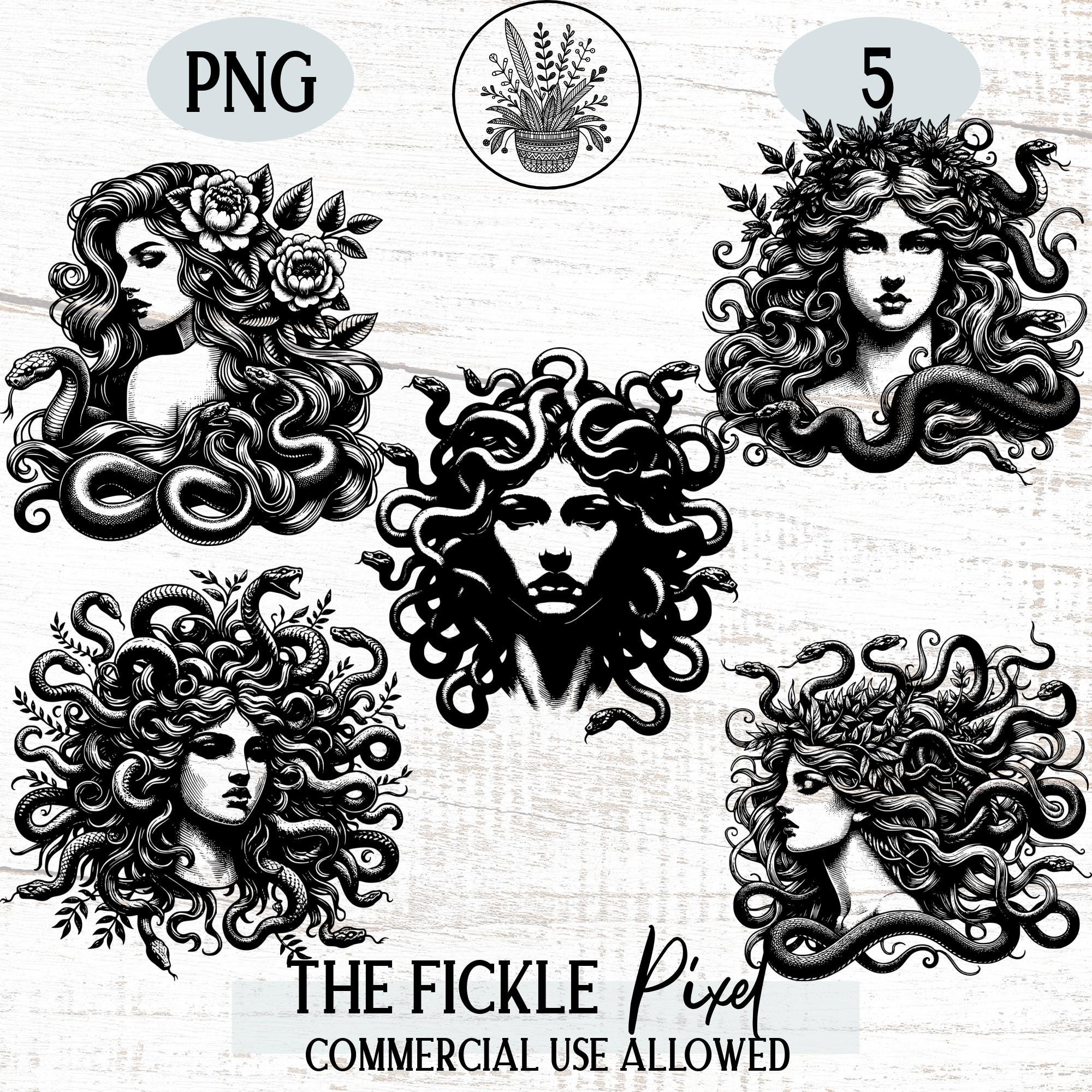 Medusa Gorgon PNG | Mythological Graphic Design, Commercial Use - Etsy