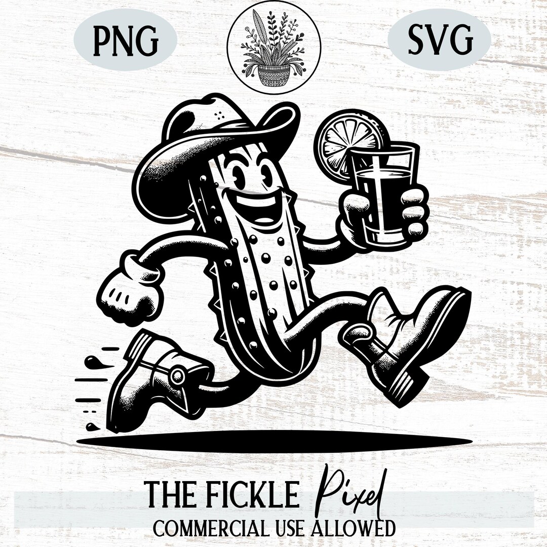 Cowboy Pickle Tequila Run SVG PNG | 300 Dpi Funny Western Clipart for ...