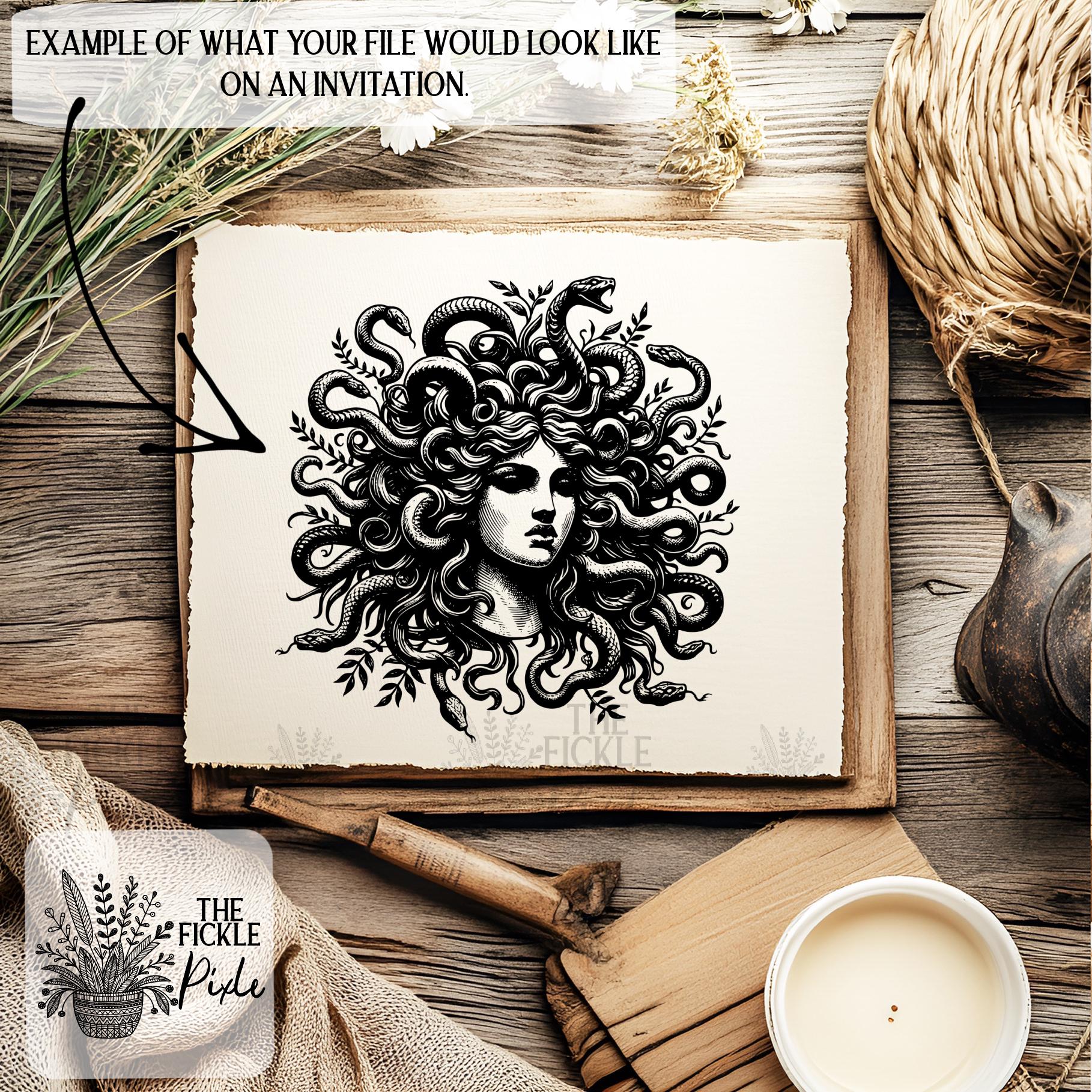 Medusa Gorgon PNG | Mythological Graphic Design, Commercial Use - Etsy