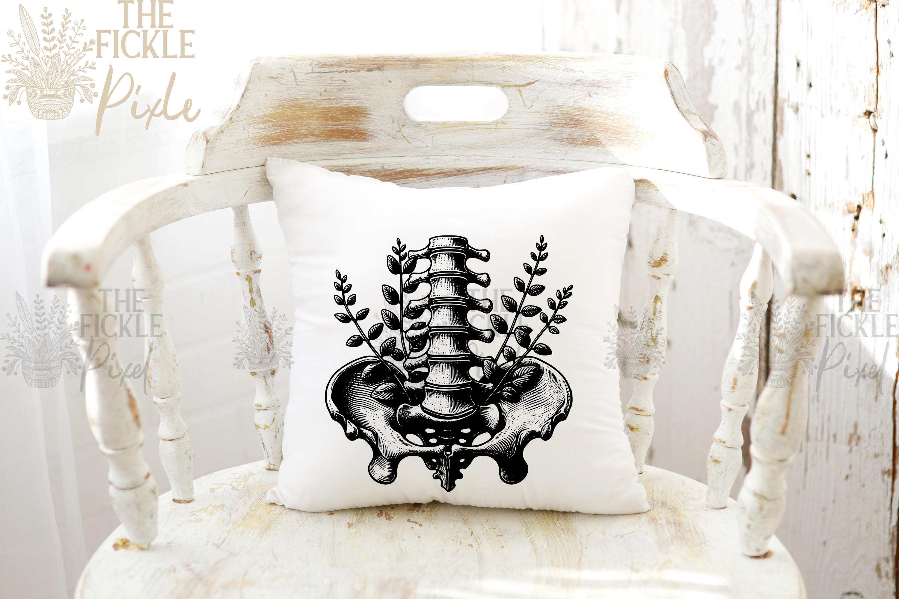 Floral Spine Svg, Backbone Png, Skeleton Svg, Spine With Flowers ...