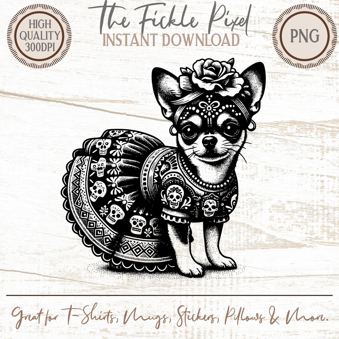 Day of the Dead Dog PNG, Sugar Skull Chihuahua Clipart, Dia De Los ...
