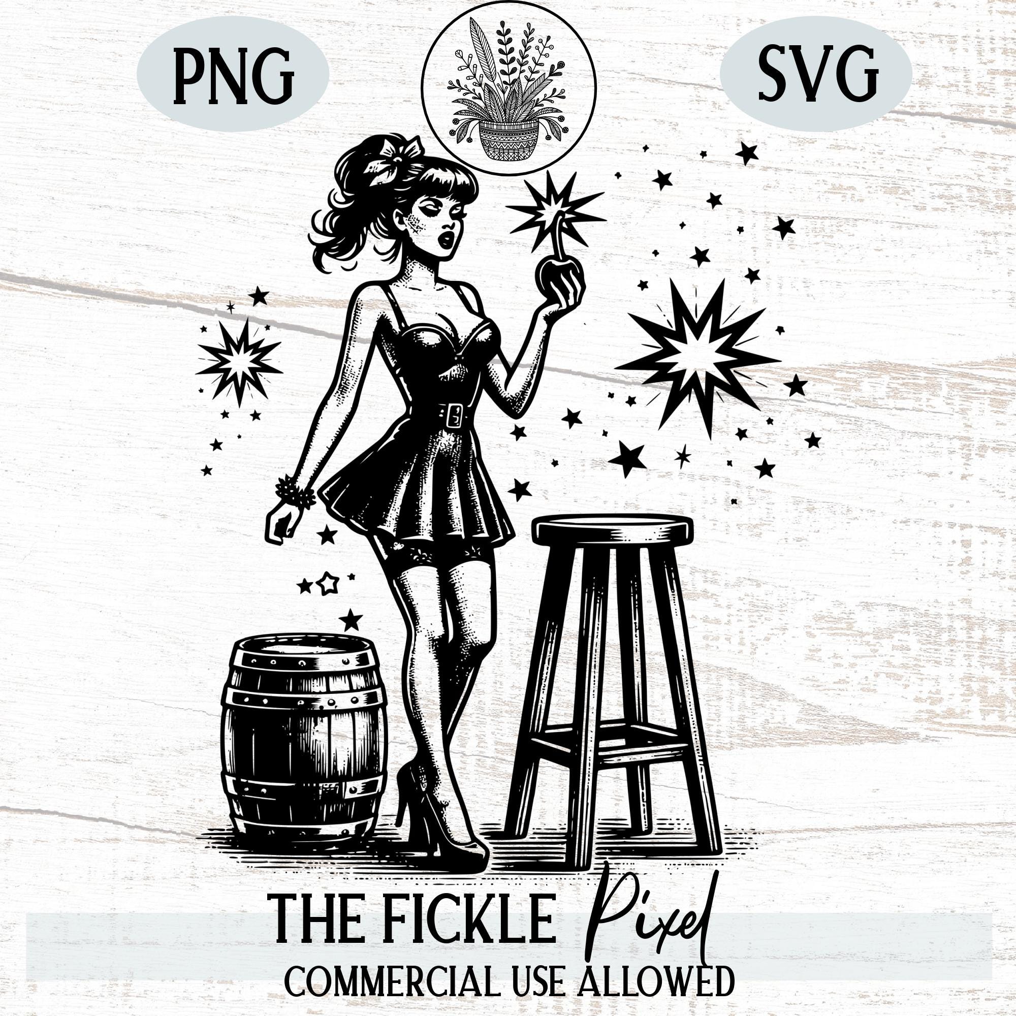 Rockabilly Pin-up Girl Tattoo Art | Vintage Style Graphic (SVG PNG) - Etsy