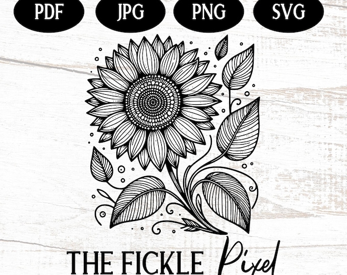 Tall Sunflower Svg Download, Png Cut File, Clip Art Download, Svg Cut ...