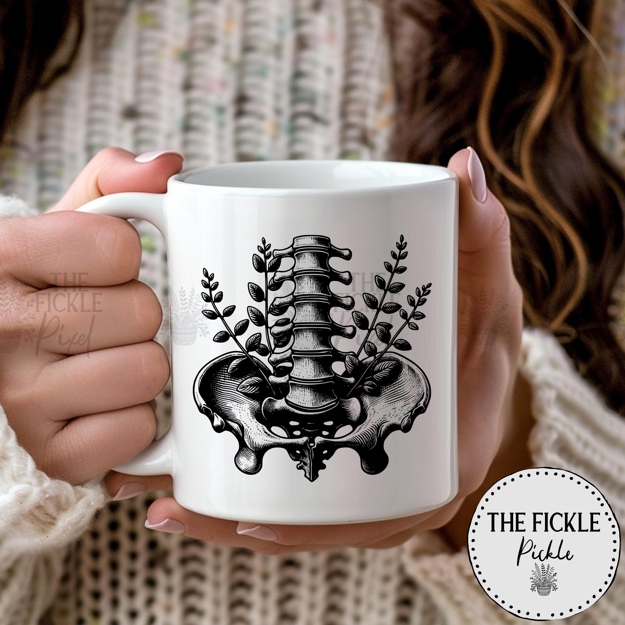 Floral Spine Svg, Backbone Png, Skeleton Svg, Spine With Flowers ...