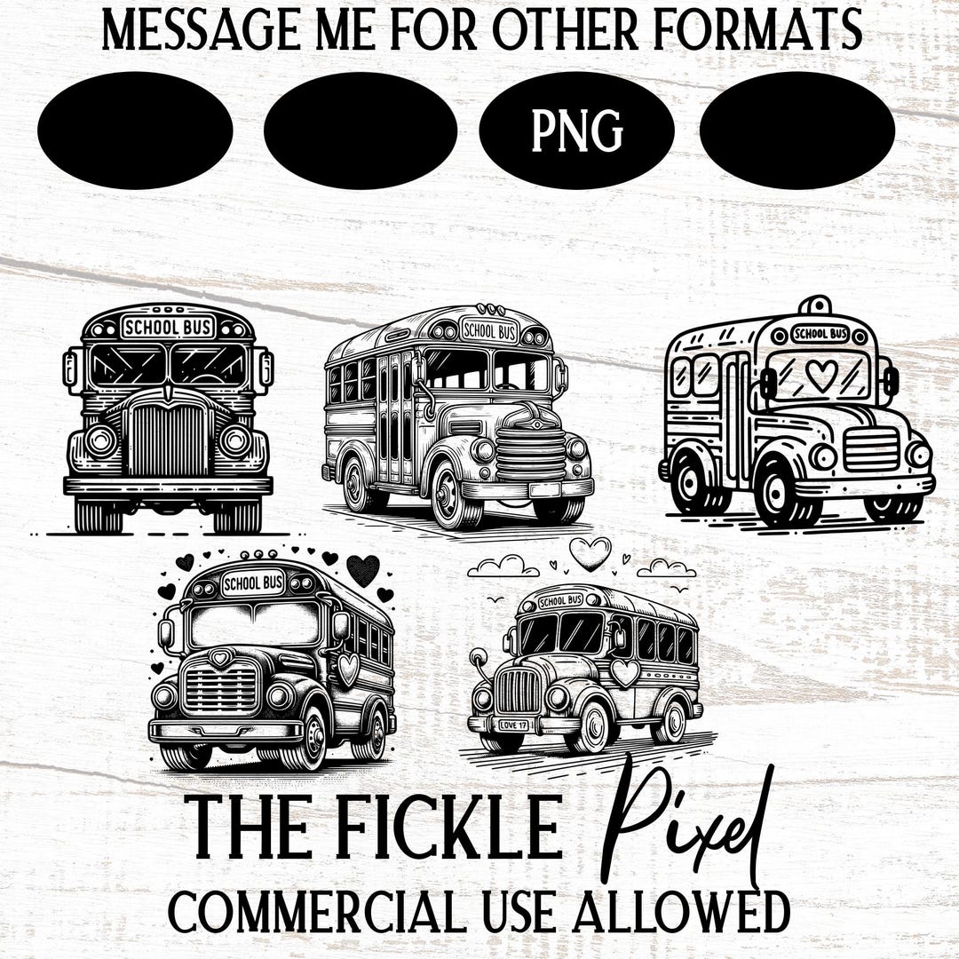 School Bus Bundle Svg Png, School Bus Clipart, School Bus Cut Files for ...