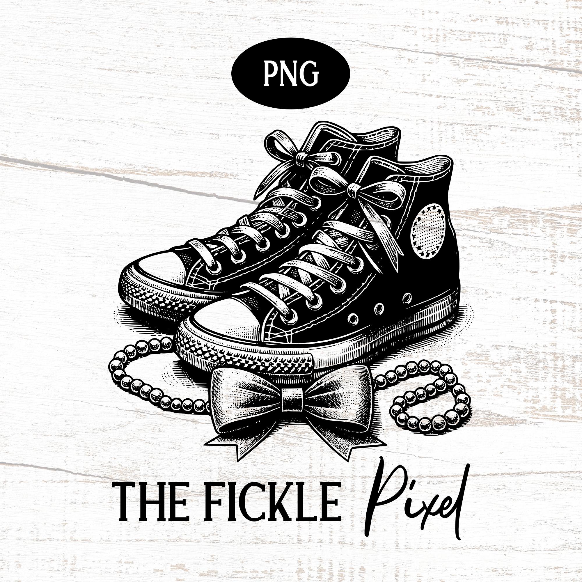 Chucks Bow & Pearls PNG Clipart | Converse Sneaker Sublimation File for ...