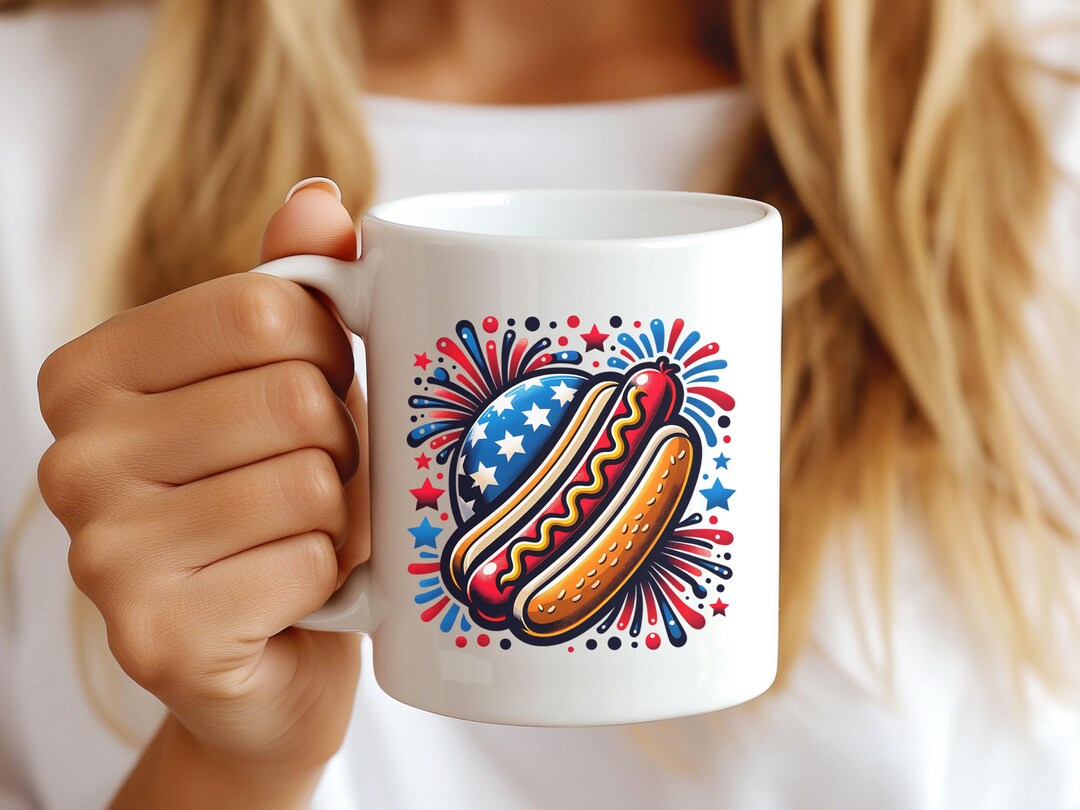 Patriotic Hot Dog PNG | Funny 4th of July Clipart | USA Vector Art ...