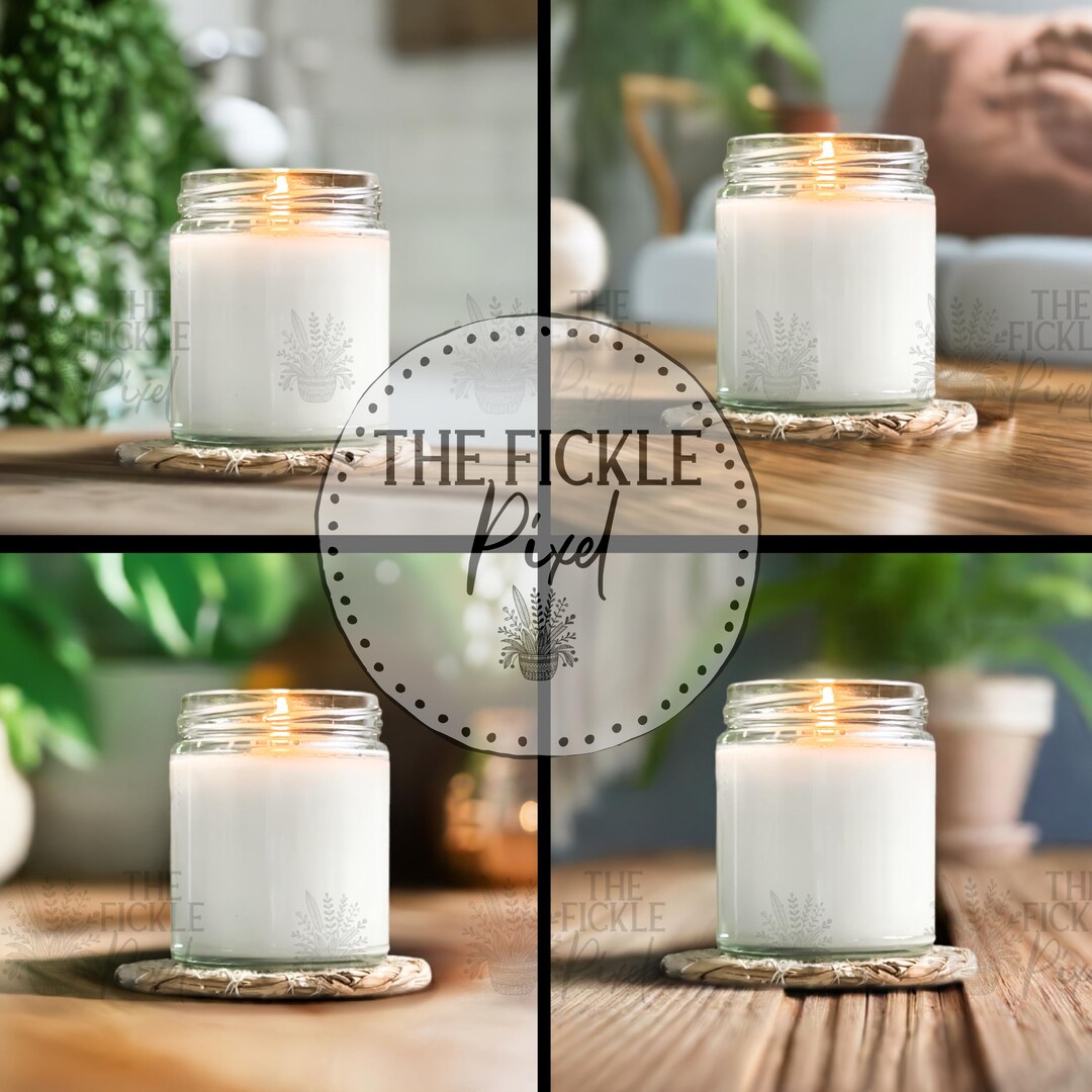 Clear Candle 4 Mockup Bundle, Everyday Boho Candle Mockup, Blank Candle ...