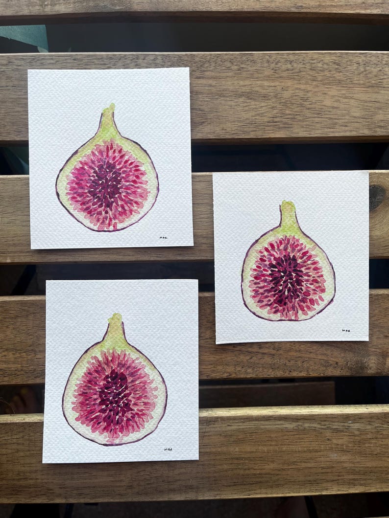 Fig - Original Watercolor Painting | Made-to-order | Mini | 4x4 | - Etsy