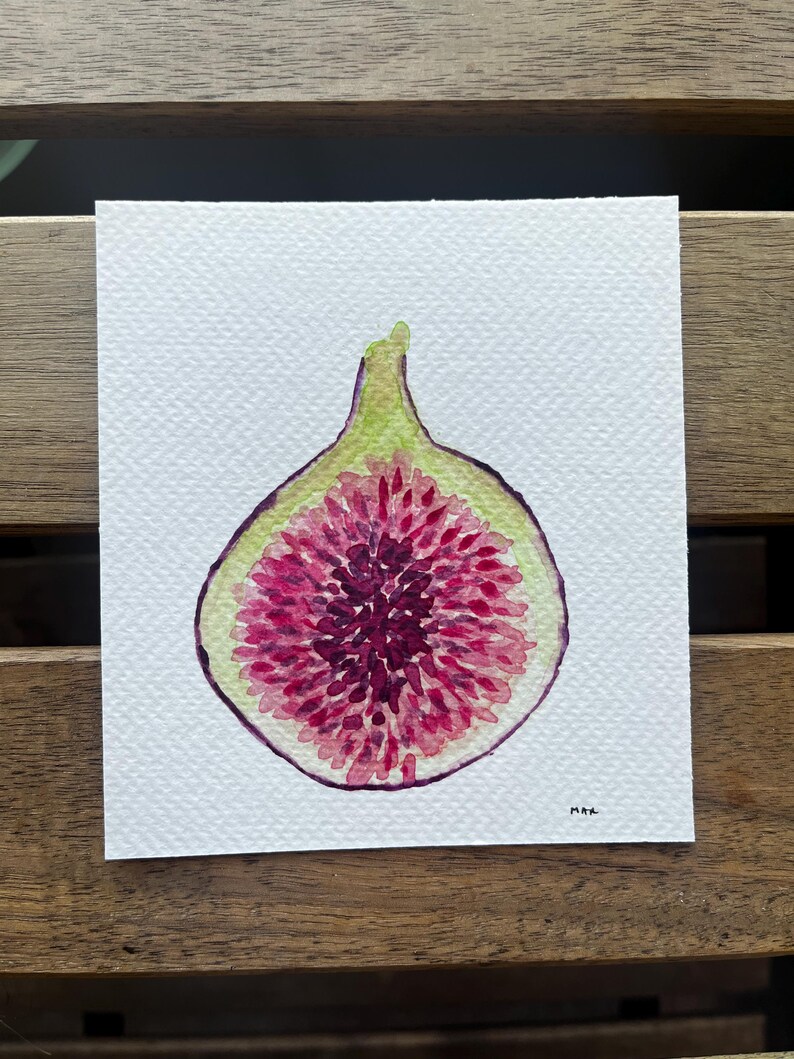 Fig - Original Watercolor Painting | Made-to-order | Mini | 4x4 | - Etsy