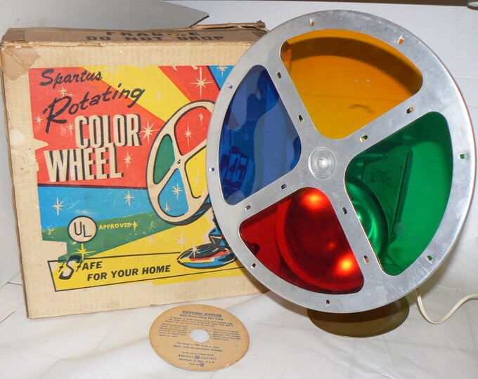 1950s SPARTUS Rotating COLOR WHEEL 4 Aluminum Christmas Tree in Box ...