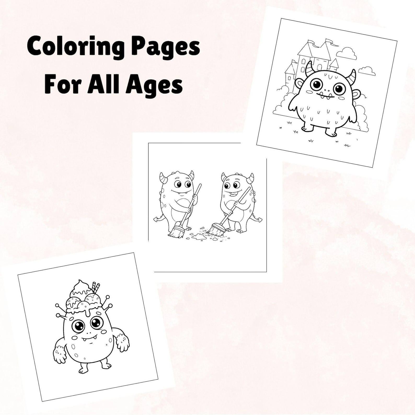 Printable Cute Monster Coloring Book | 50 Page Digital PDF | Fun Kids ...