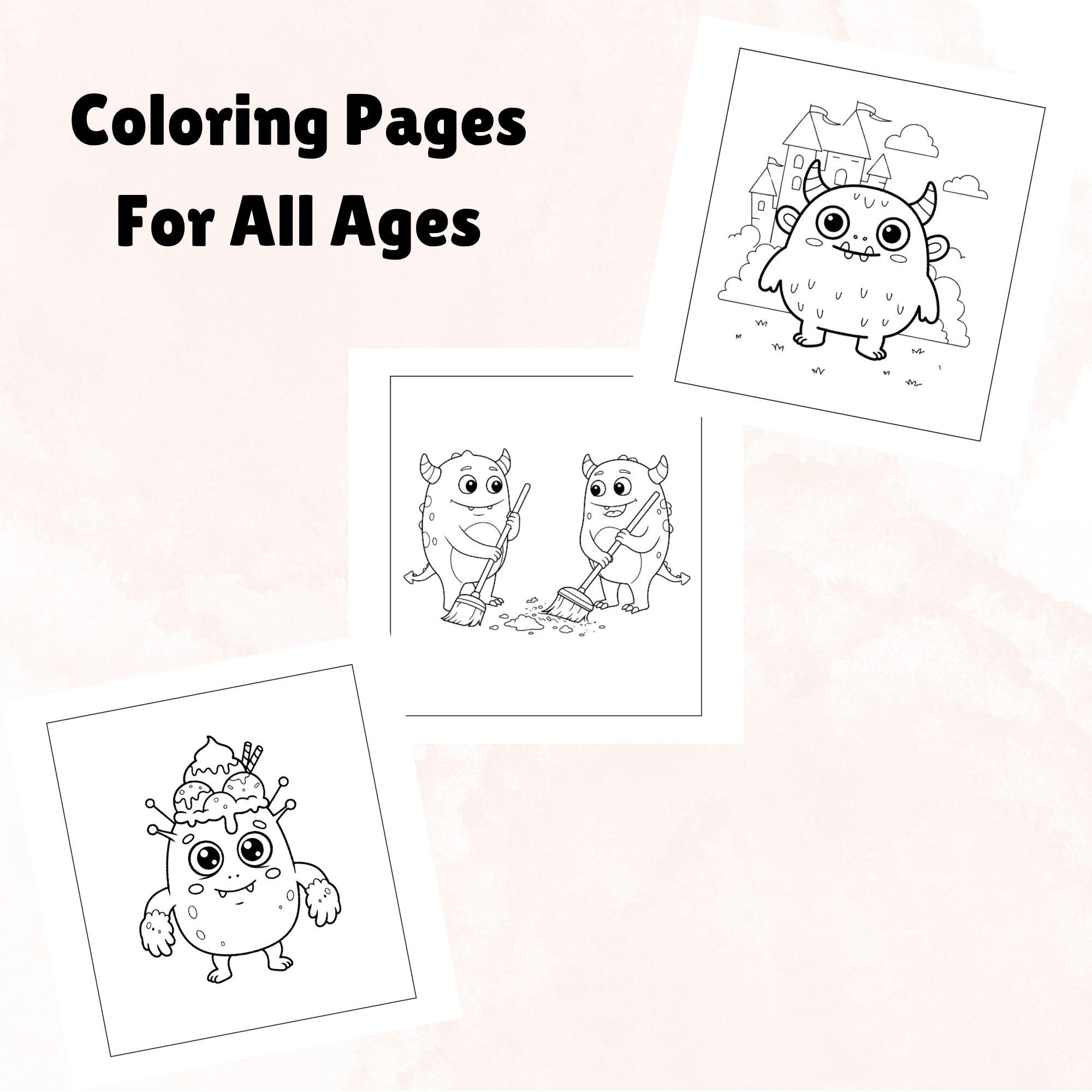 Printable Cute Monster Coloring Book | 50 Page Digital PDF | Fun Kids ...