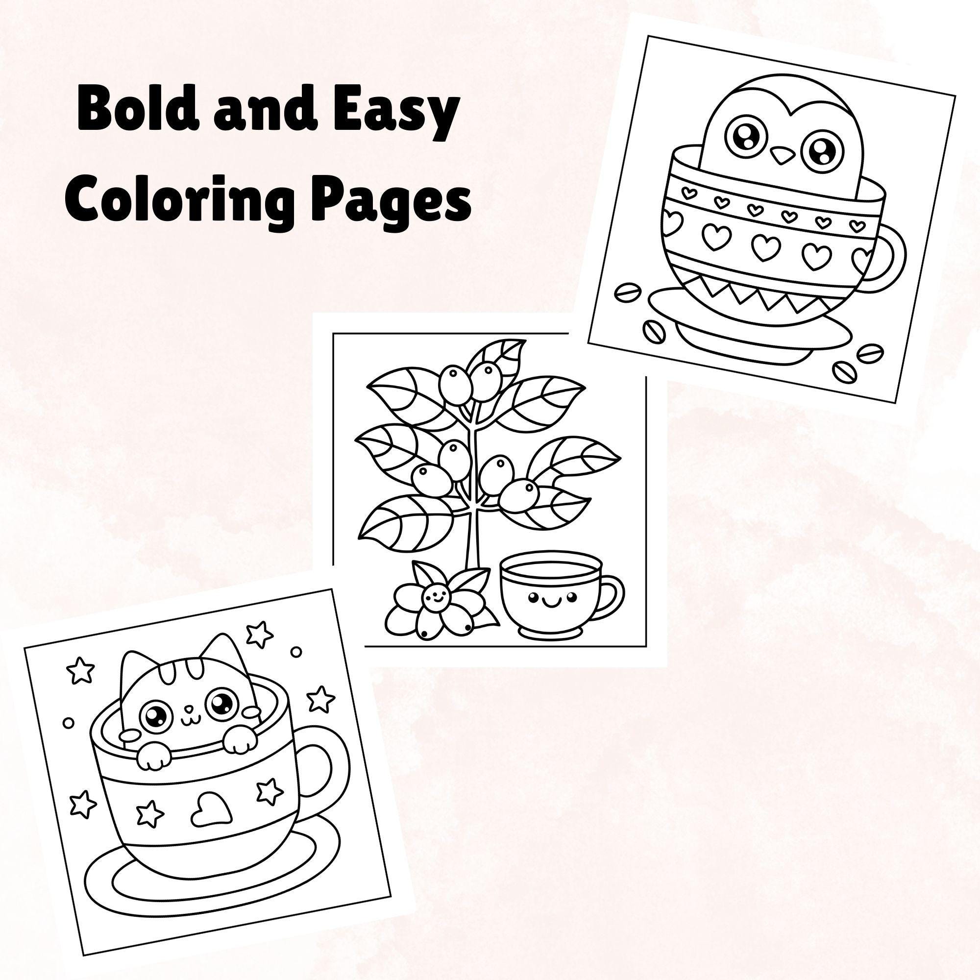 Coffee Lovers Coloring Book: 50 Printable Cafe Designs (PDF) - Etsy