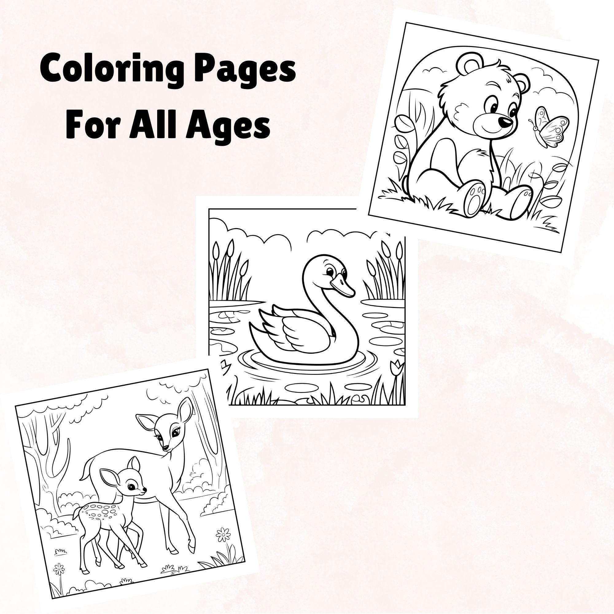 Zoo Animal Coloring Book Printable, Wild Animal Coloring Pages PDF ...