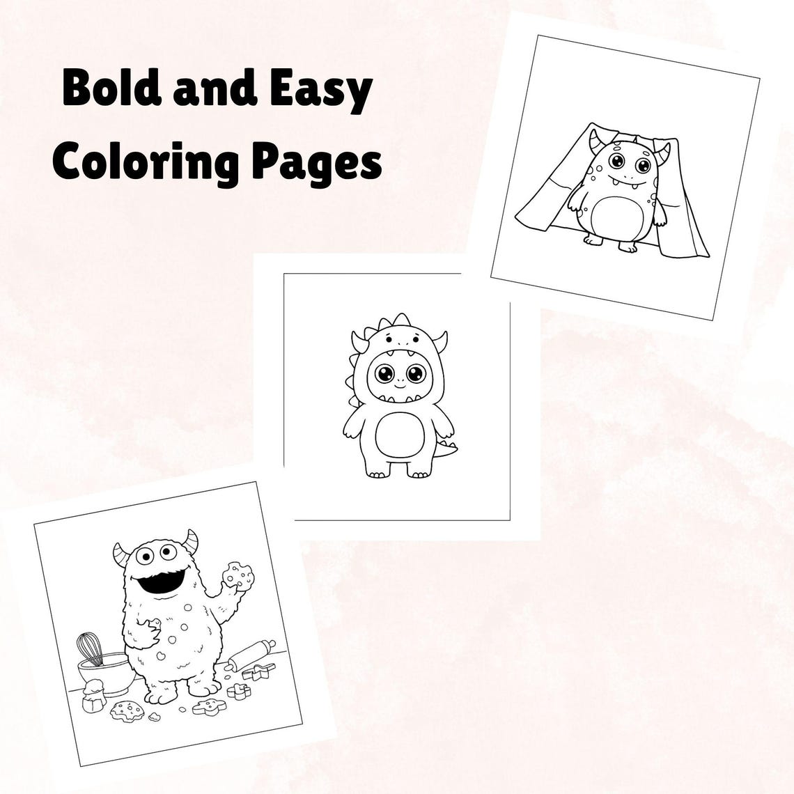 Printable Cute Monster Coloring Book | 50 Page Digital PDF | Fun Kids ...