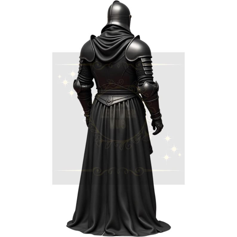 Handcrafted Black Leather Medieval Knight Armor Cloak: Gothic Cosplay ...