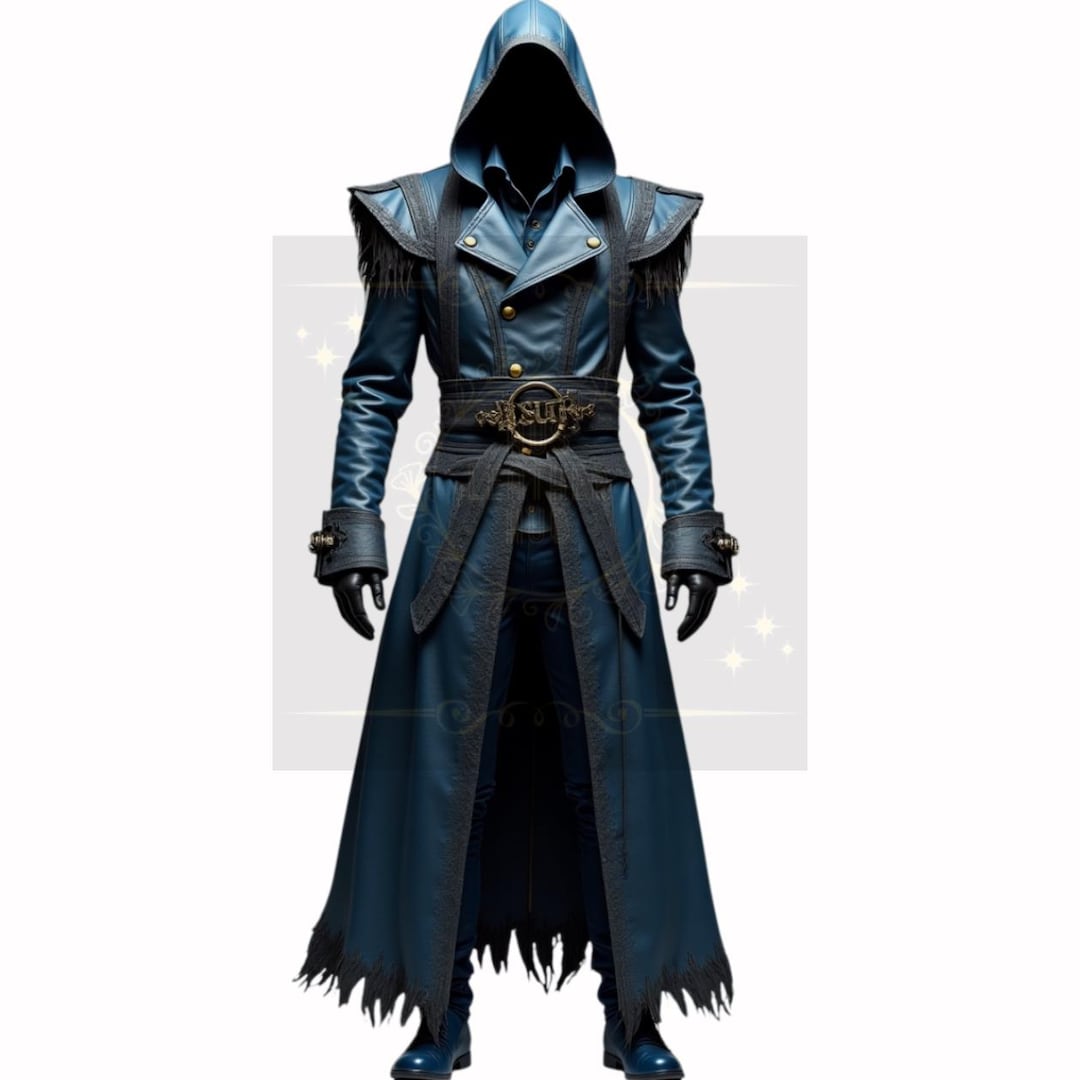 Handcrafted Gothic Assassin Hooded Cloak - Fantasy Warrior Leather ...