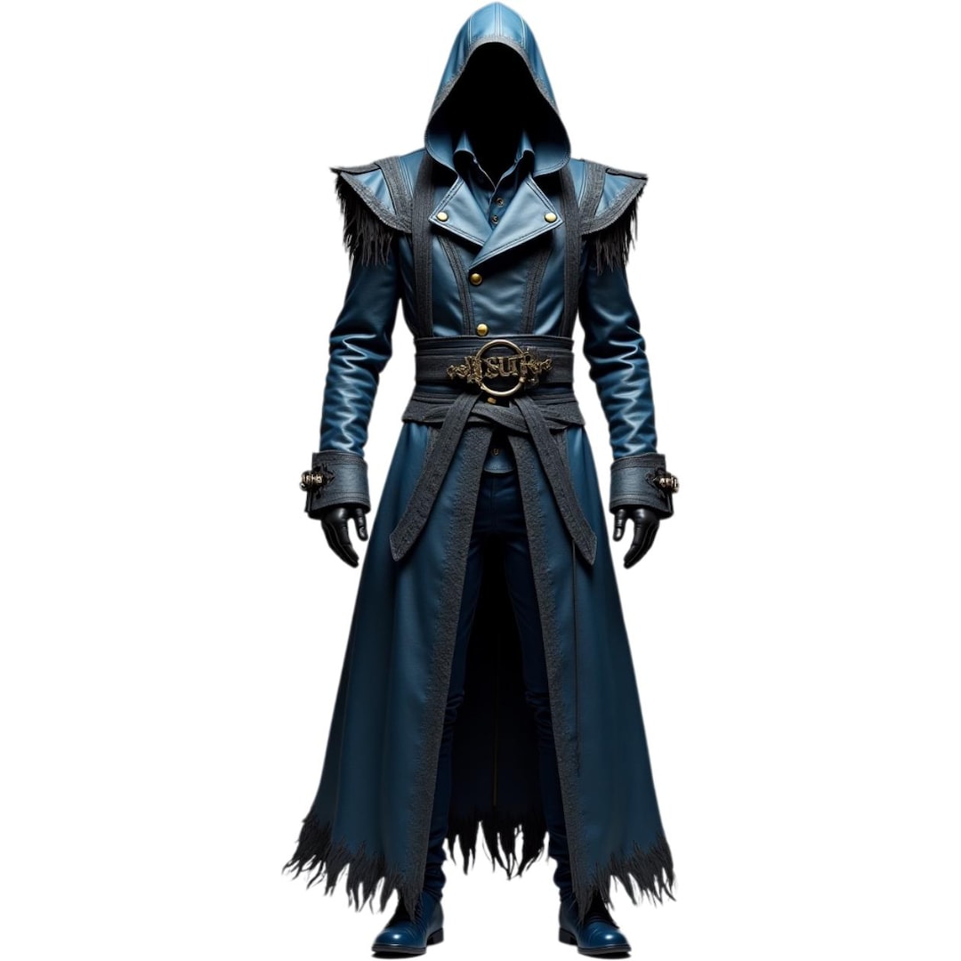 Handcrafted Gothic Assassin Hooded Cloak - Fantasy Warrior Leather ...