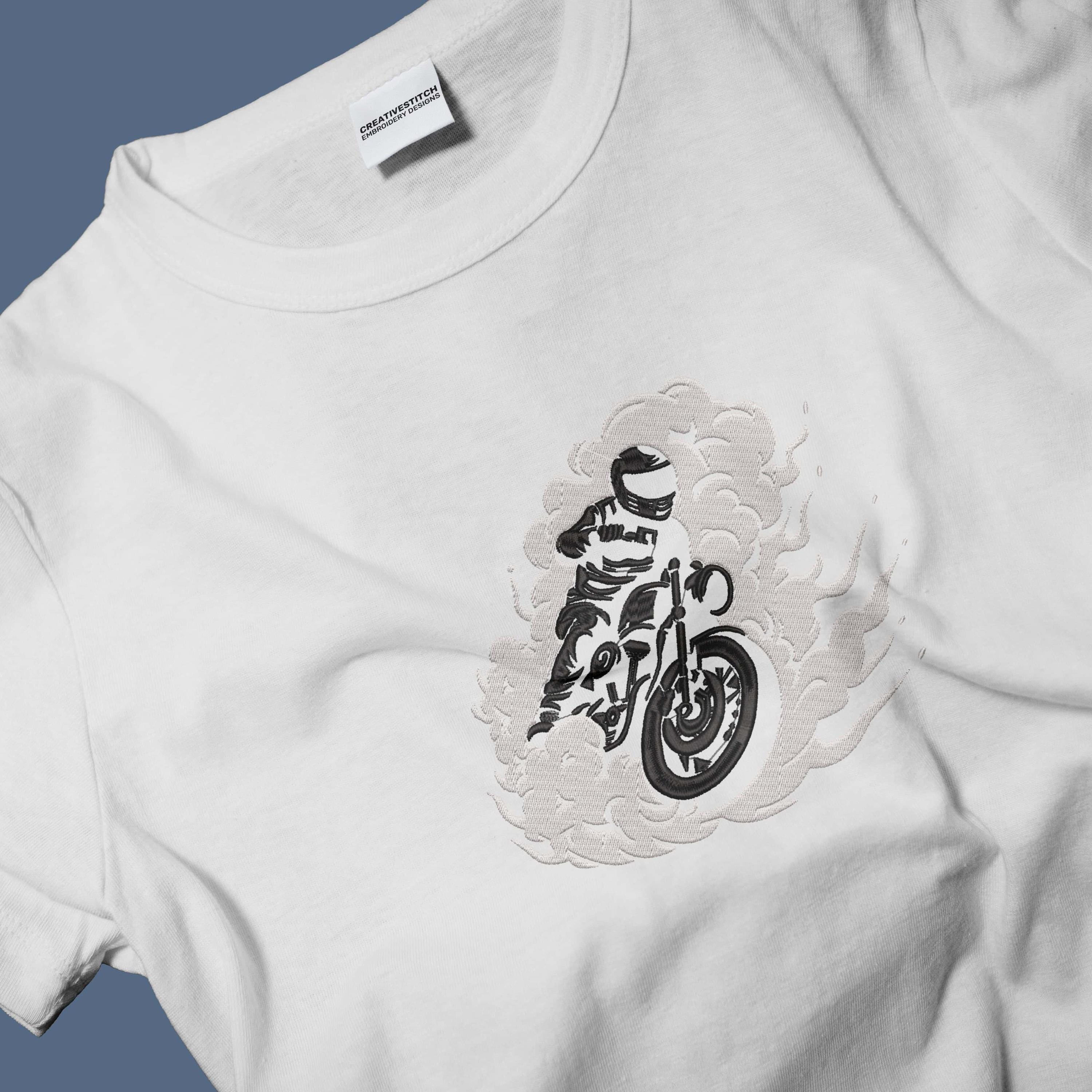 Motorcycle Machine Embroidery Design: Biker Chopper Pattern (digital ...