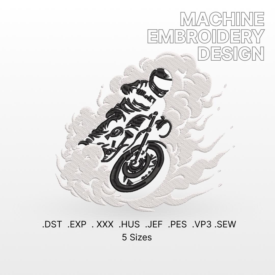Motorcycle Machine Embroidery Design: Biker Chopper Pattern (digital ...