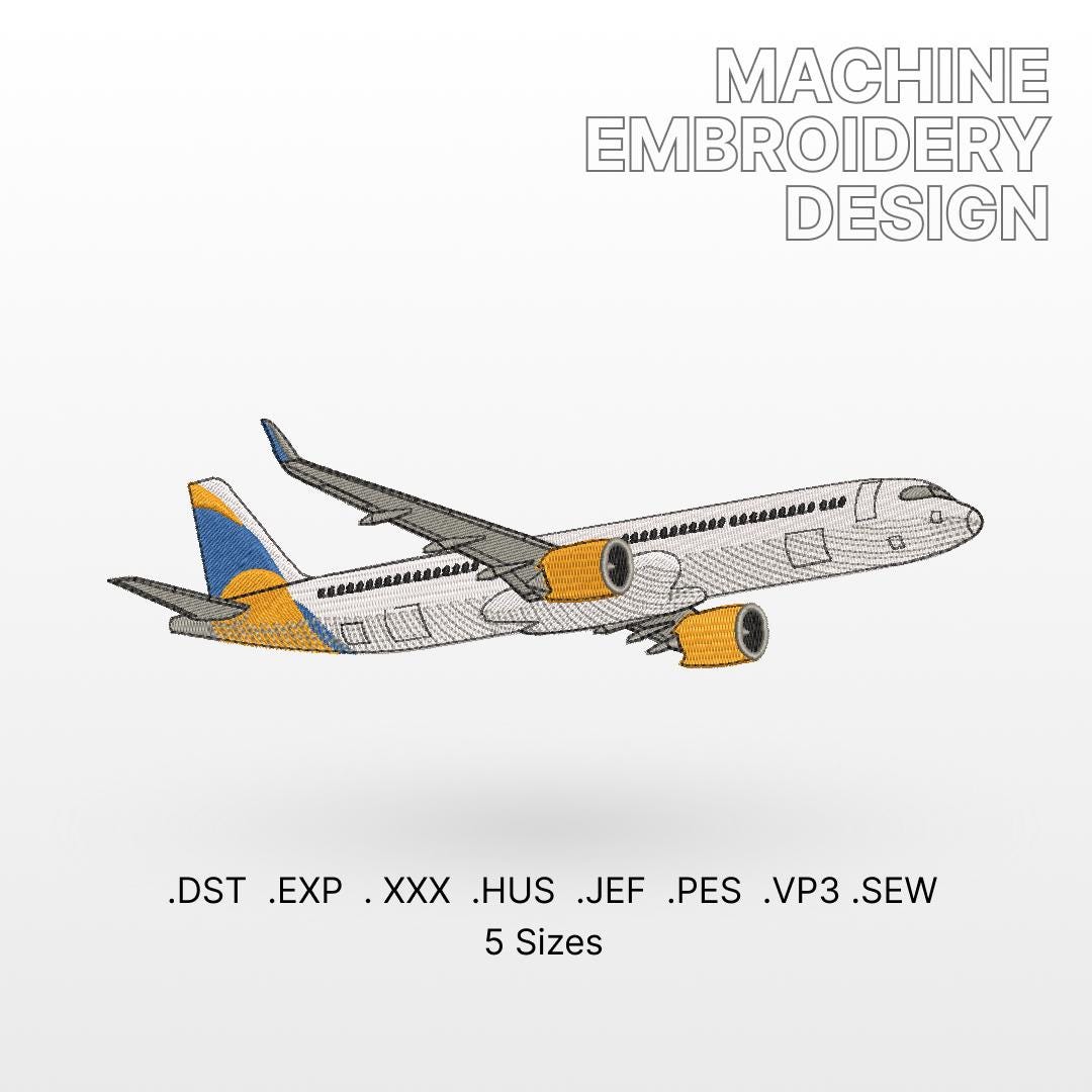 Airplane Machine Embroidery Design File, Aircraft A320, Plane, Aviation ...