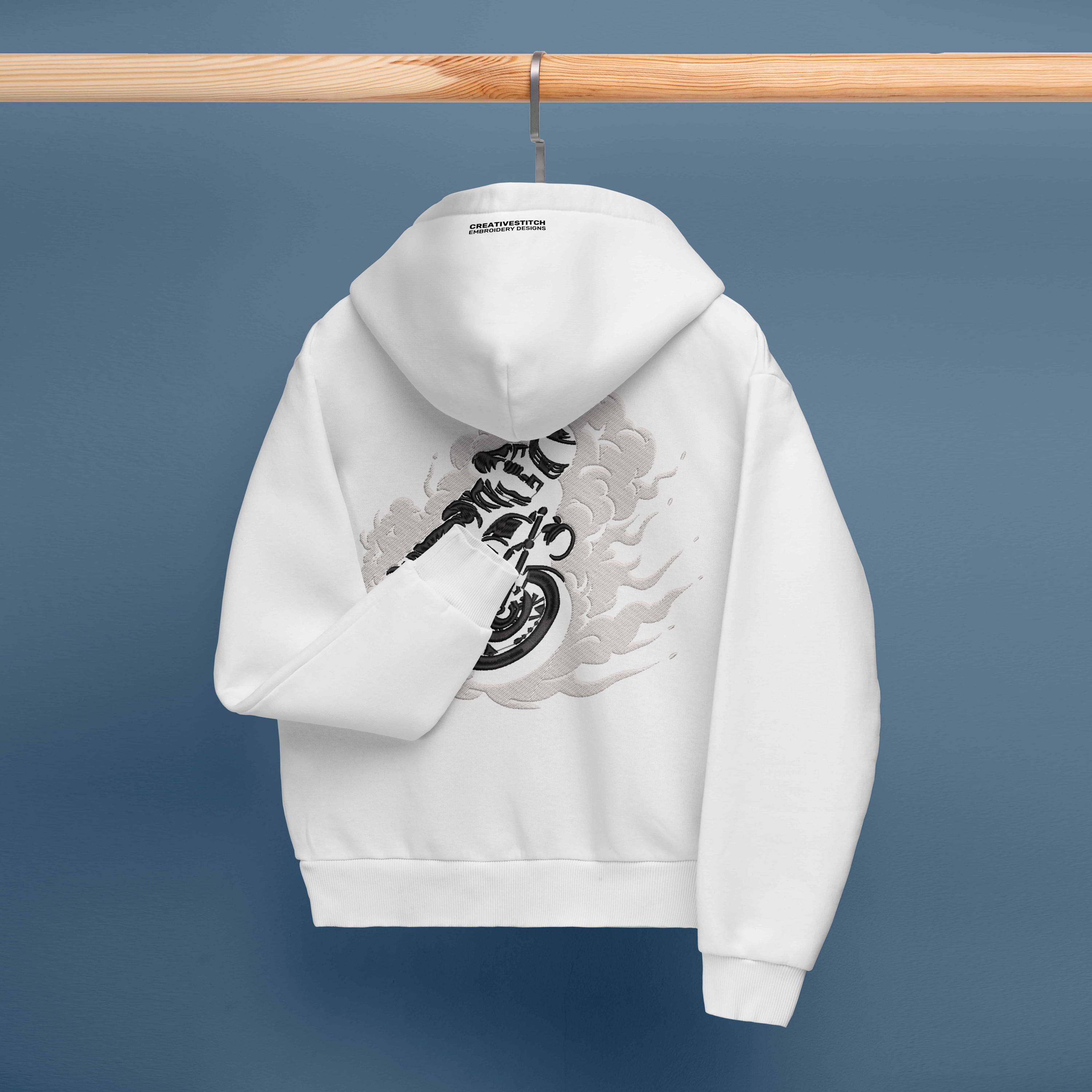 Motorcycle Machine Embroidery Design: Biker Chopper Pattern (digital ...