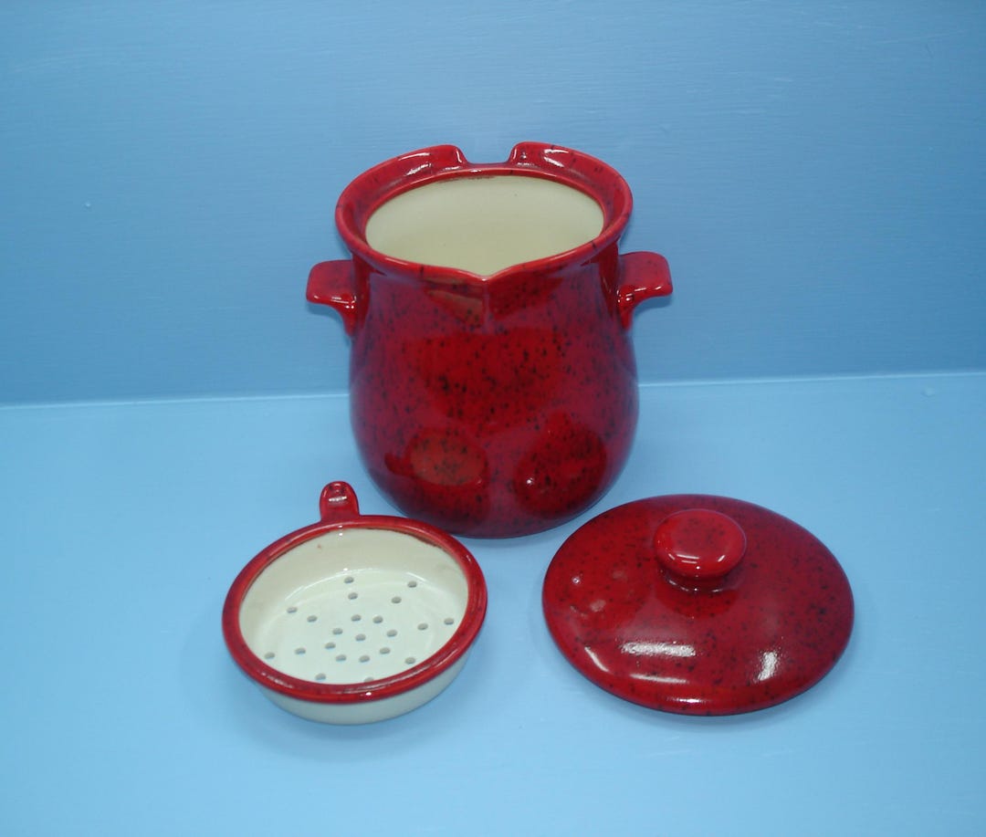 Ceramic Grease Jar, Drippings Jar, Red Sprinkles - Etsy
