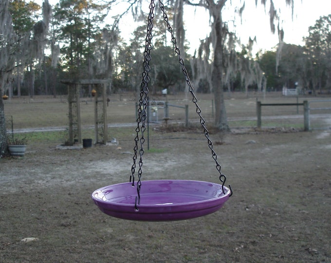 Ceramic Hanging Bird Bath, Hanging Bird Feeder, Pollinator Waterer ...