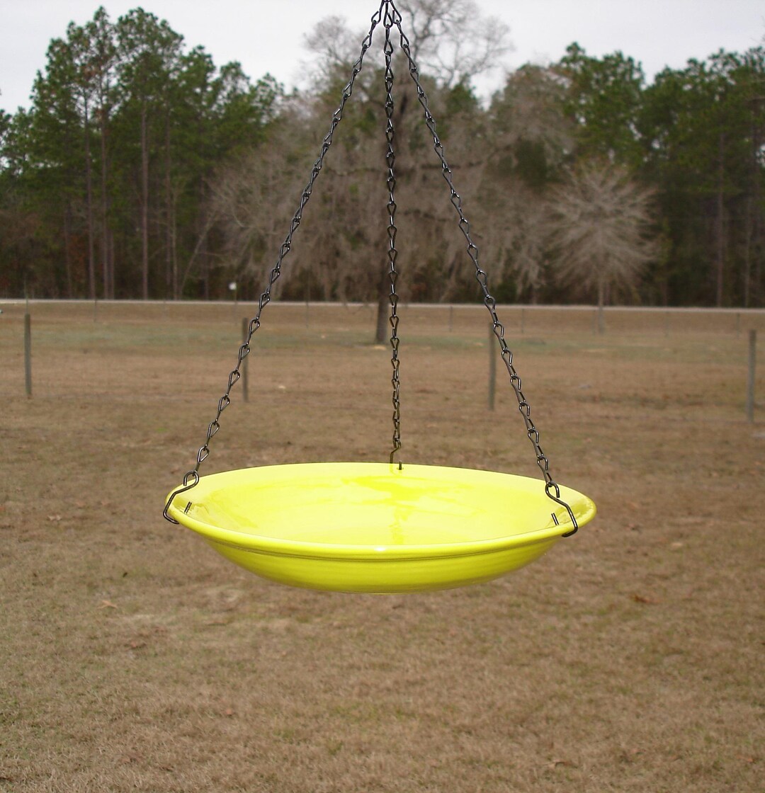 Ceramic Hanging Bird Bath, Chartreuse - Etsy