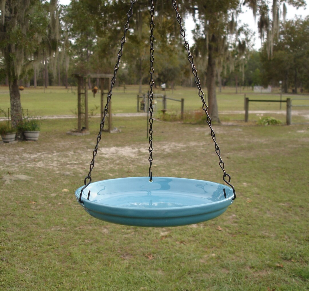 Ceramic Hanging Bird Bath, Hanging Bird Feeder, Pollinator Waterer ...