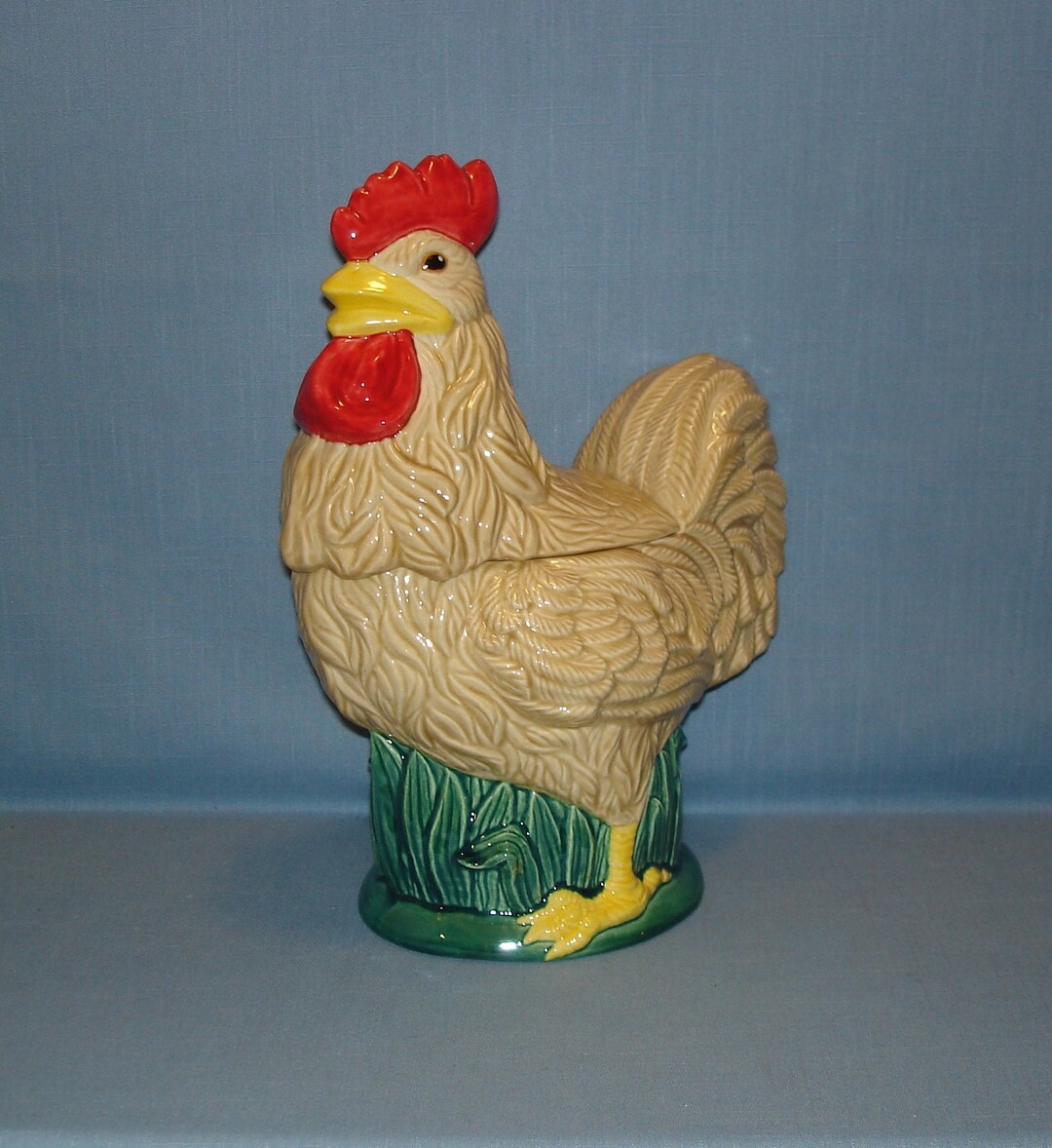 Ceramic Rooster Cookie Jar, Tan - Etsy