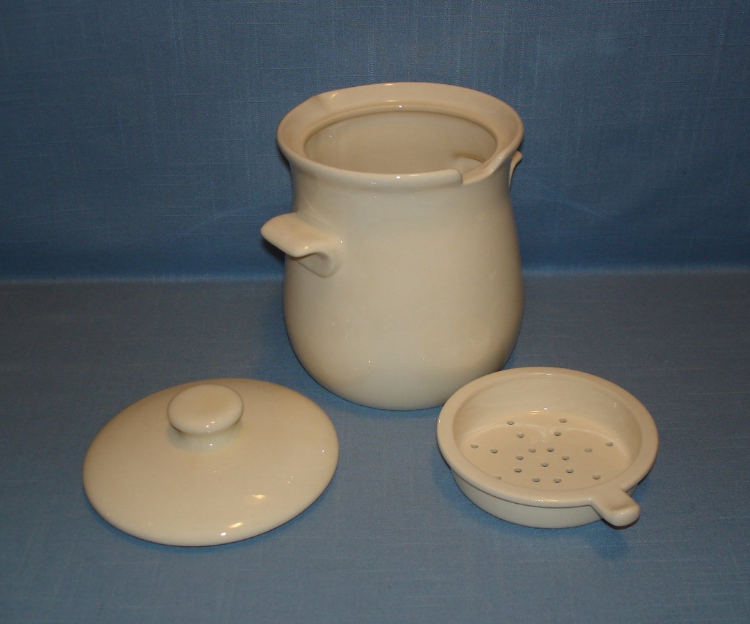 Ceramic Grease Jar, Drippings Jar, White - Etsy