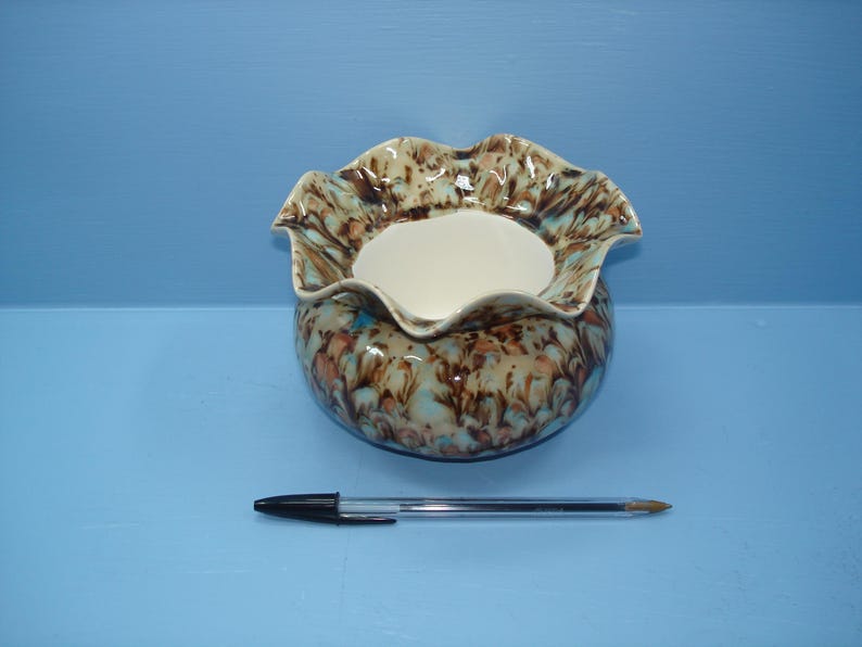 Medium Fluted African Violet Pot, Self Watering Planter, Mocha Marble - Etsy