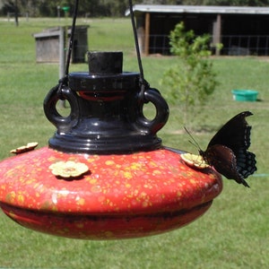 Ceramic Hummingbird Feeder, Pollinator Feeder, Traditional Style, Day ...