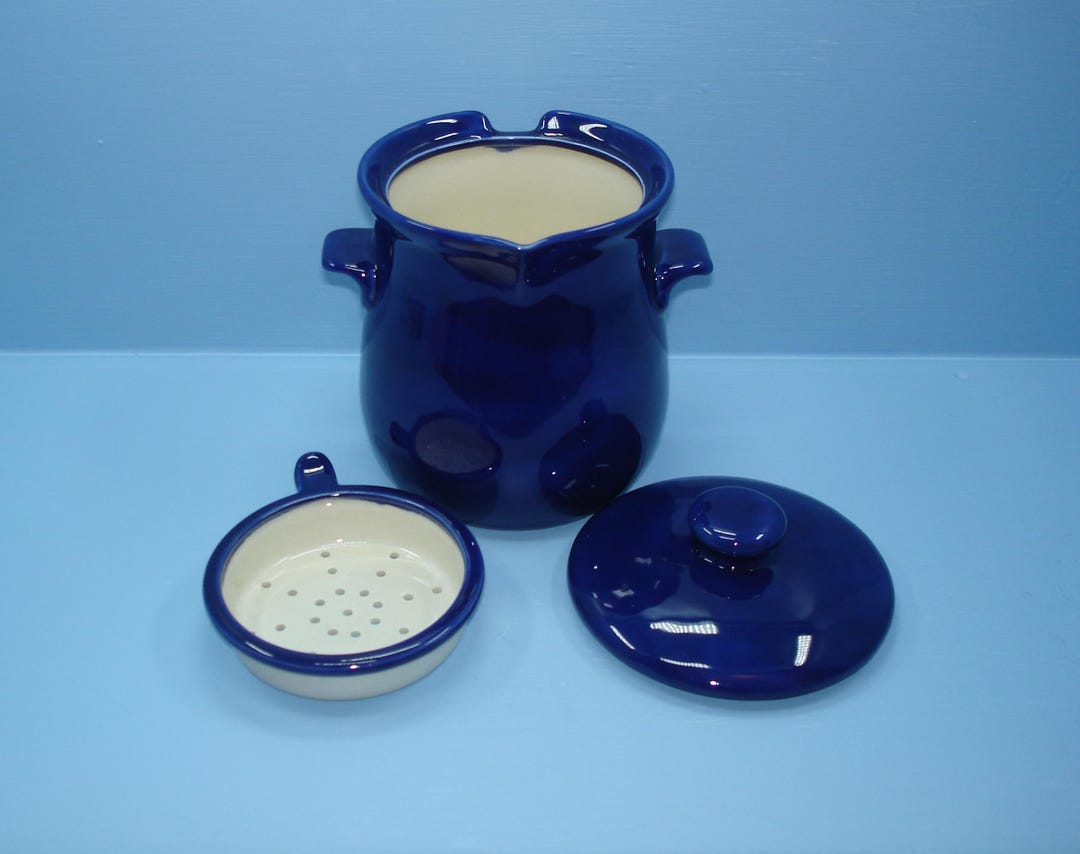 Ceramic Grease Jar, Drippings Jar, Cobalt Blue - Etsy