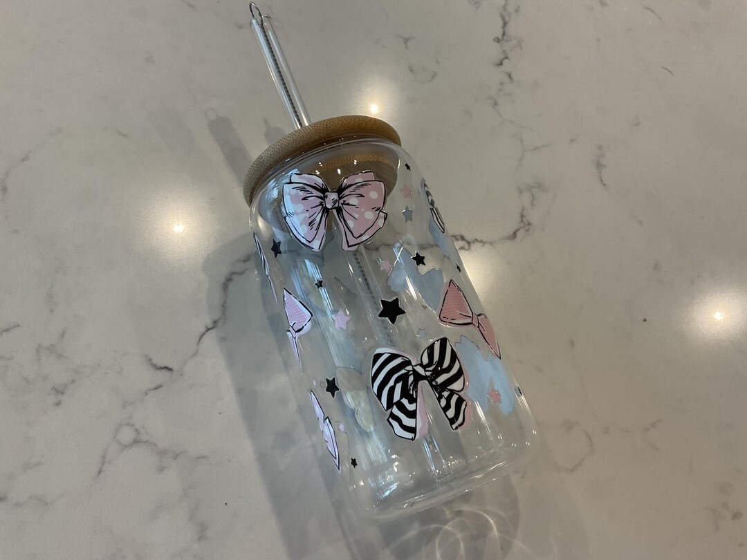 Preppy Aesthetic Glass Tumbler With Straw - Etsy